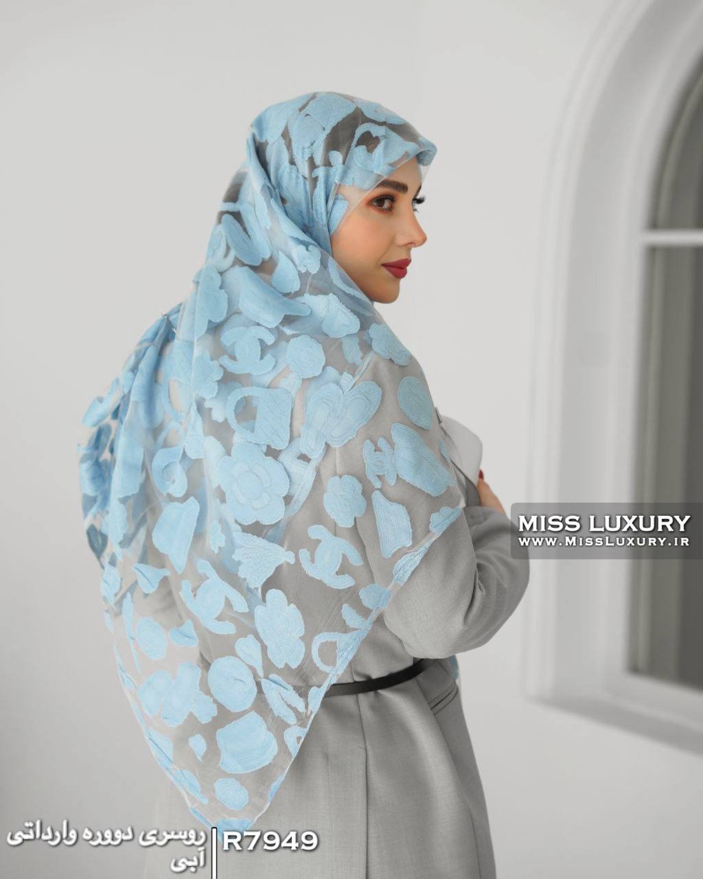 روسری مجلسی دووره وارداتی R7949 - میس لاکچری